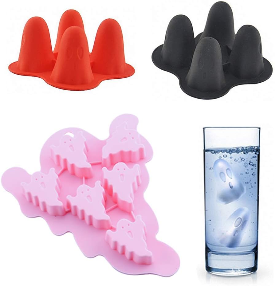 Amazon.com: 2-Pack Ghost Ice Cubes Tray - MoldFun Halloween Party Ghost ...