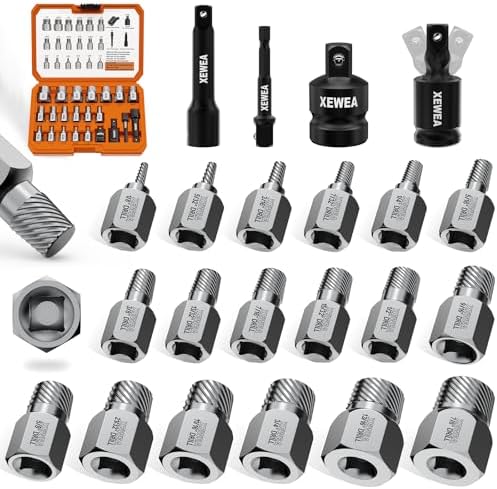 XEWEA 22PCS 3/8" Drive Screw Extractor Set, Multi-Spline Easy Out Bolt ...