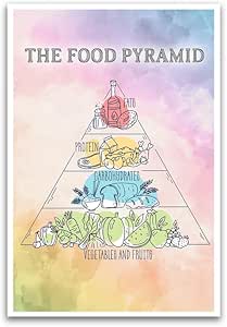 Amazon.com: The Food Pyramid Nutrition Poster - Science Biology Anatomy ...