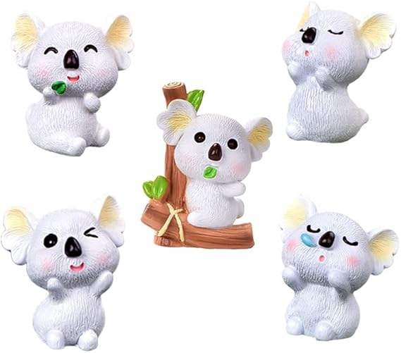 Amazon.com: BLAPNK 5 Pcs Mini Koala Bear Animal Figures Toy Cake ...
