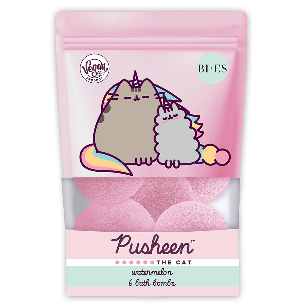 Pusheen The Cat Fizzing Bath Bombs - 6pcs with Watermelon Fragrance ...