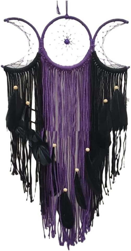 Amazon.com: Erhai Triple Moon Goddess Macrame Wall Hanging Boho Half ...