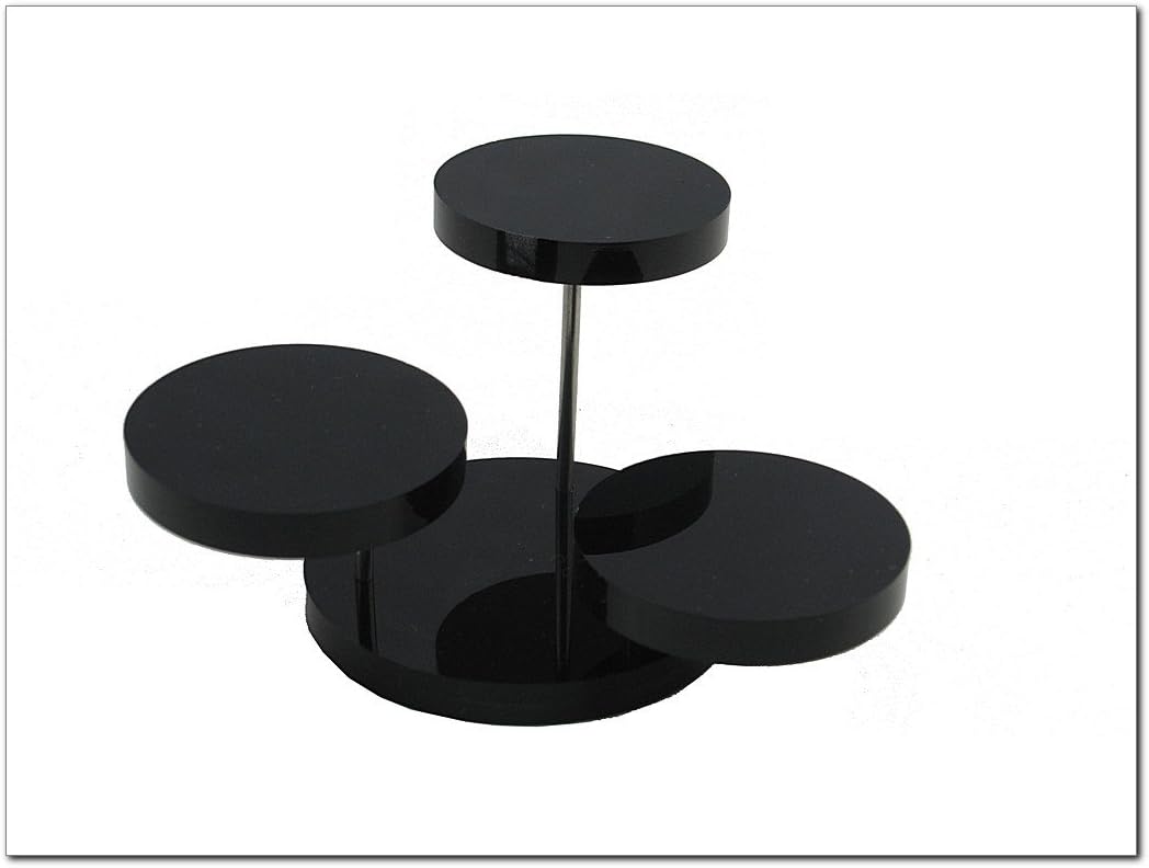 Amazon.com: Pack of 6 3 Tier Round Black Acrylic Display Stand Ideal ...
