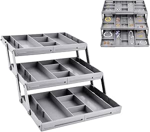 Amazon.com: BNYTXV 3 Tier Drawer Organizer Expandable Collapsible Multi ...