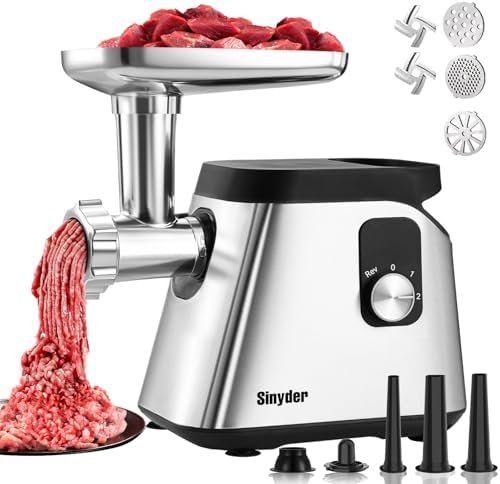 Amazon.com: Sinyder Electric Meat Grinder: 2800 Max Stainless Steel ...