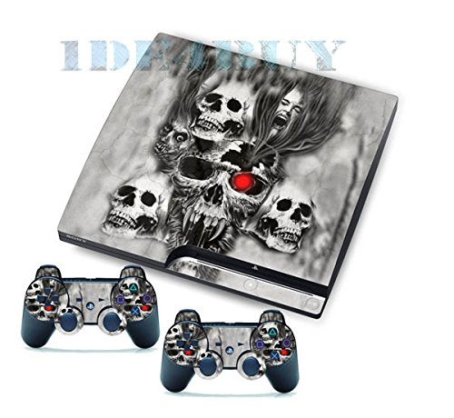 Amazon.com: Chic (1pc) Amazing Skull Stickers Skins Decals for PS3 Slim ...