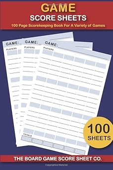 Amazon.com: Game Score Sheets - 100 Page Scorekeeping Book: Great ...