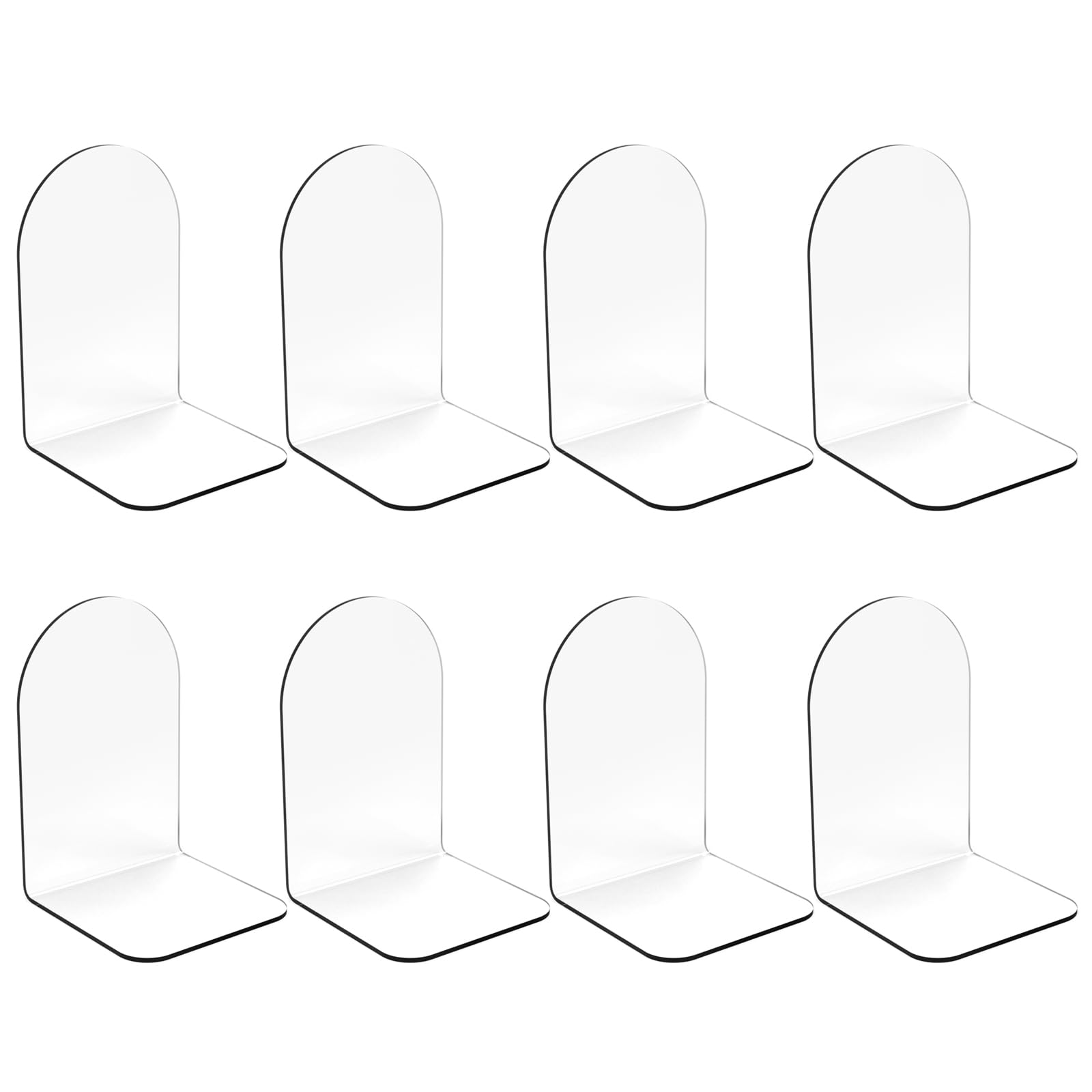 Amazon.com: Merrynine Book Ends, 8 Pcs Acrylic Bookends for Shelves ...