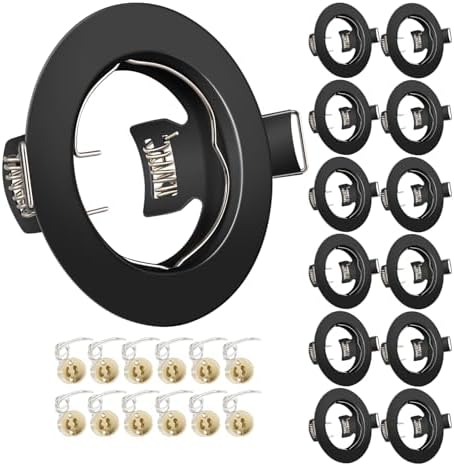 Tofisr LED Recessed Ceiling Light Mounting Frame Round Black Spotlight ...