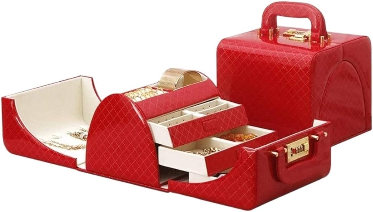 Amazon.com: MYOBU Jewelry Box PU Leather Jewelry Box Travel Portable ...