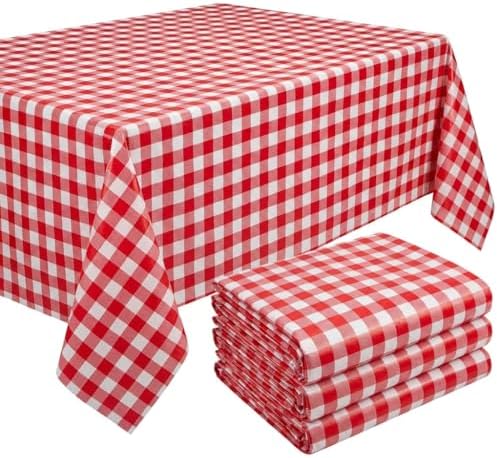 Amazon.com: Oojami Pack of 4 Plastic Red and White Checkered ...