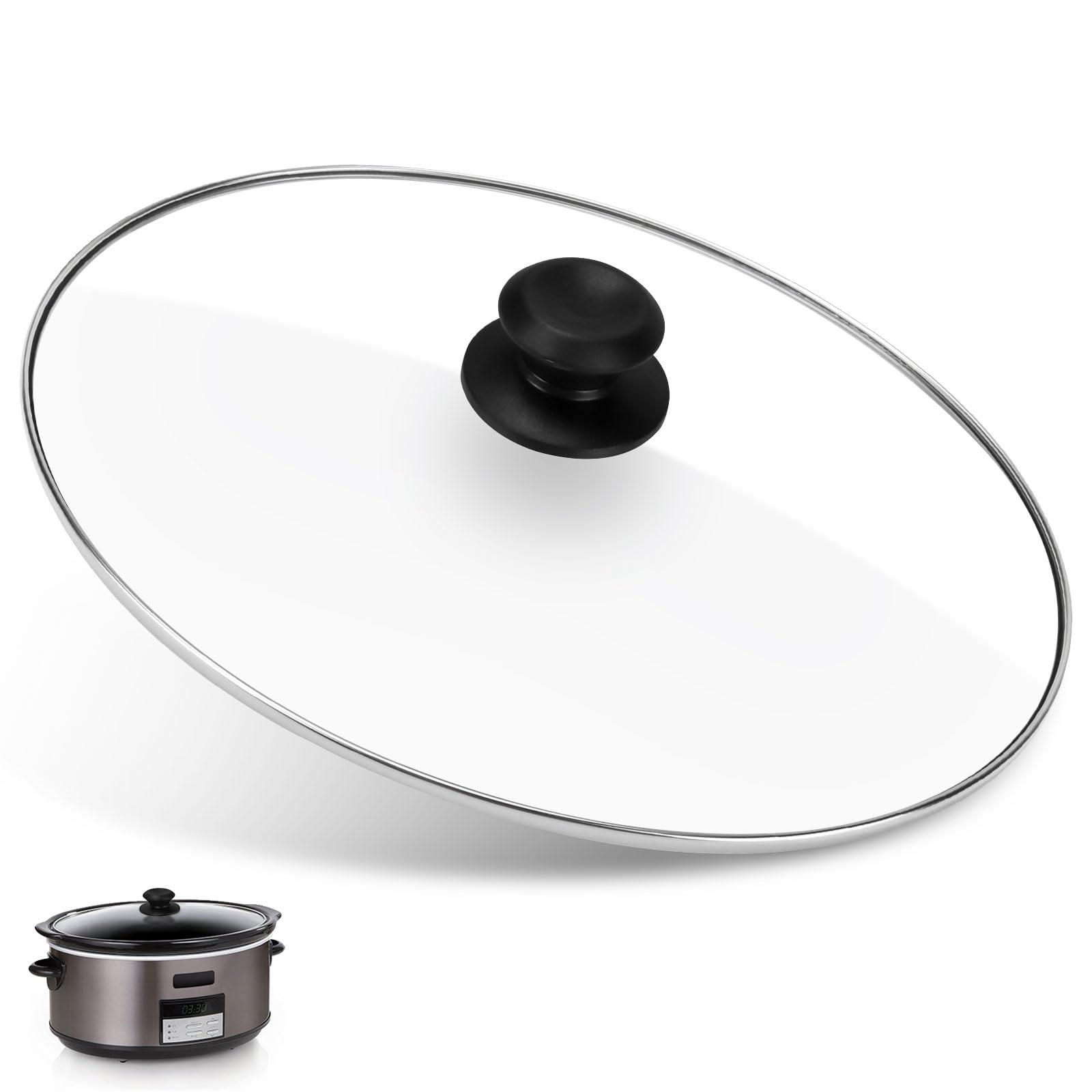 Amazon.com: Oval Slow Cooker Glass Lid Fit for Crock Pot 8 Quart ...
