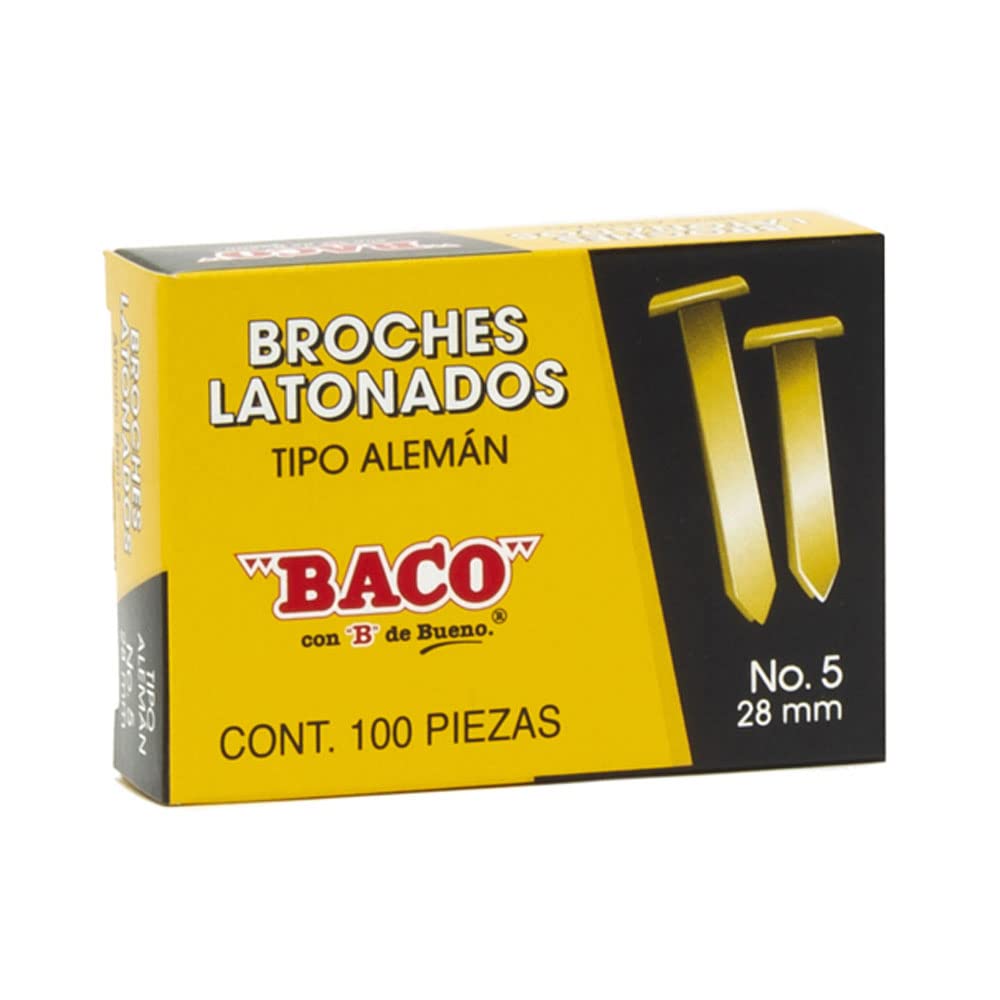 Baco | Broche Latonado Tipo Alemán - Caja con 100 Broches ...