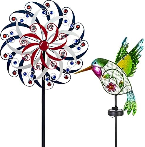 Amazon.com: DREAMYSOUL 33" Hummingbird Solar Lights+20" Dia Patriotic ...