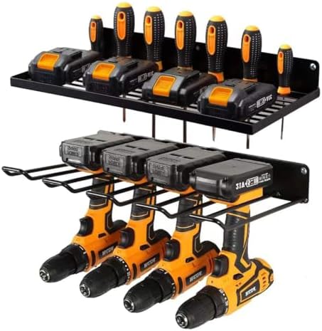 Power Tool Organizer Storage Rack Wall Mount Drill Holder for 5 Power ...