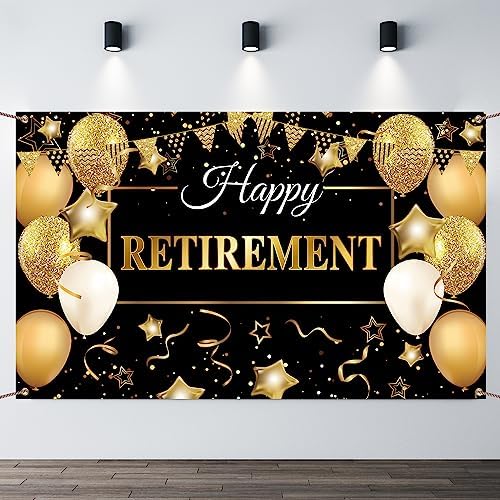 Amazon.com : GEMLORD Happy Retirement Party Decorations Large Fabric ...