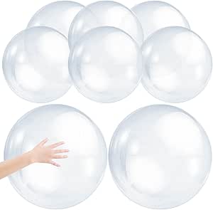 Amazon.com: Zhanmai 8 Pcs Inflatable Clear Beach Ball 16 Inch 24 Inch ...