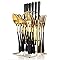 Amazon.com | Flatware Set Rack,24 Piece Gilded Silverware Set with ...