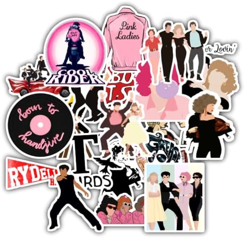 Amazon.com: 20 Pcs Stickers Packs Greases Aesthetic Musical Vinyl 50s ...
