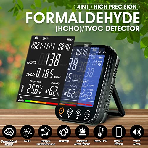 Formaldehyde Detector, Air Quality Monitor Accurate Tester for ...