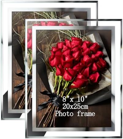 OUKEYI Glass Picture Frames 8x10 Mirrored Edge Glass£¬8x10 Picture ...