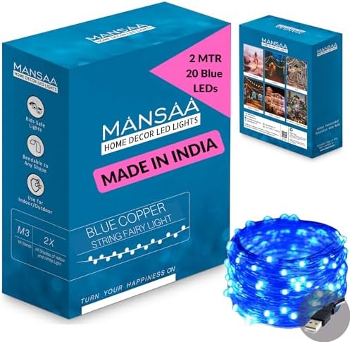 Buy MANSAA M41 USB LED String Light | 2 Meter 20 LEDs | Blue Color ...