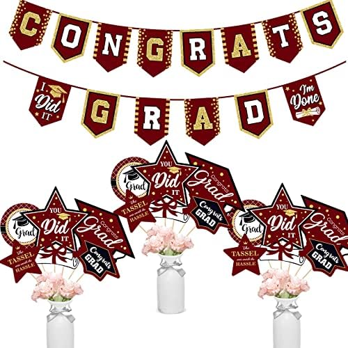 Burgundy Graduation Centerpieces