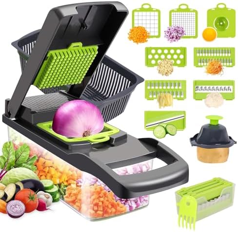 Amazon.com: Vegetable Chopper, Onion Chopper, Mandolin Slicer,Pro 10 in ...