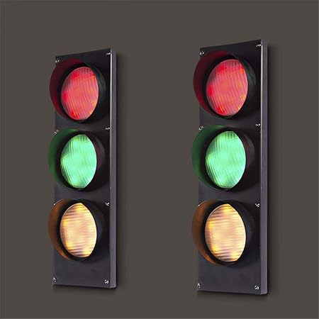 NIUYAO Remote Control Traffic Light Wall Light Retro Industrial Wall ...