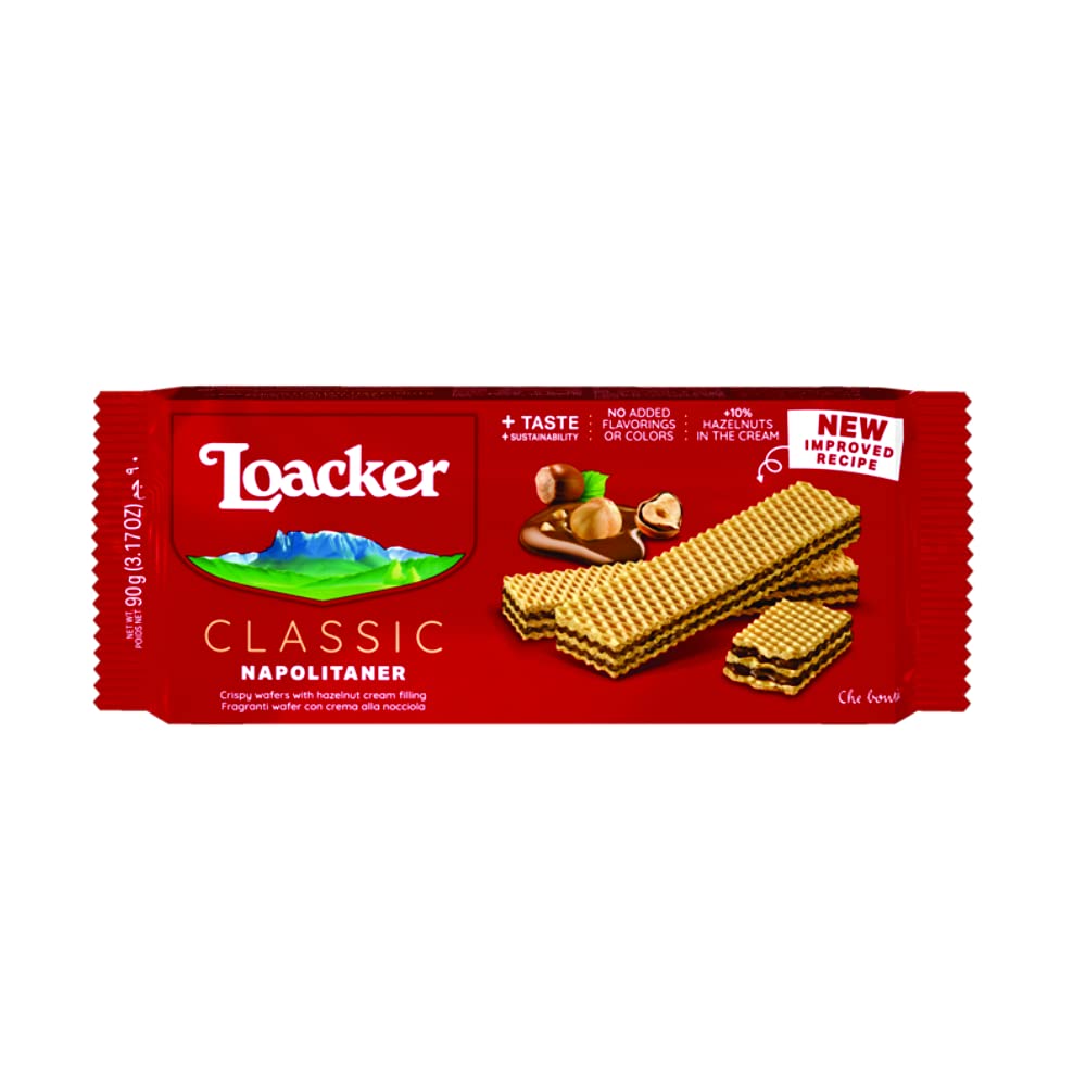 Loacker Classic Vanilla Wafer Napolitaner(Hazelnut) 90 Grams - Italy ...