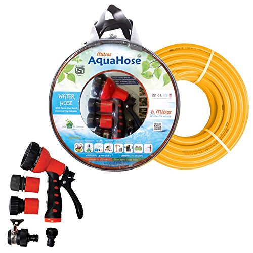 Buy AquaHose Water Hose Set For Garden Shower 7.5mtr ISI Hose (20mm ID ...