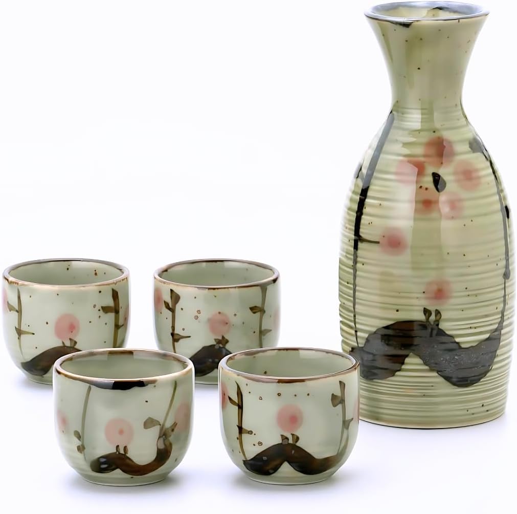 Amazon.com | Happy Sales HSSS-GNRD25 Sake Set, one size, Green: Sake Sets
