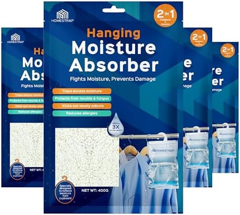 Homestrap 4 Pcs x 400 Gram Moisture Absorber Hanging Pouch/Traps ...