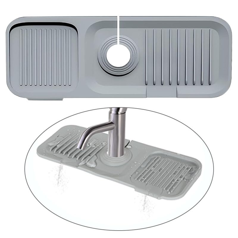 Amazon.com - Luckissixs Kitchen Faucet Splash Mat, 18 inch Silicone ...