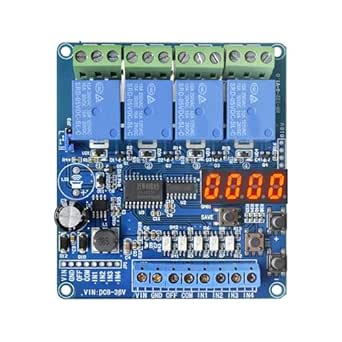 DC 8V-36V 4-channel LED display multi-function relay module board with ...