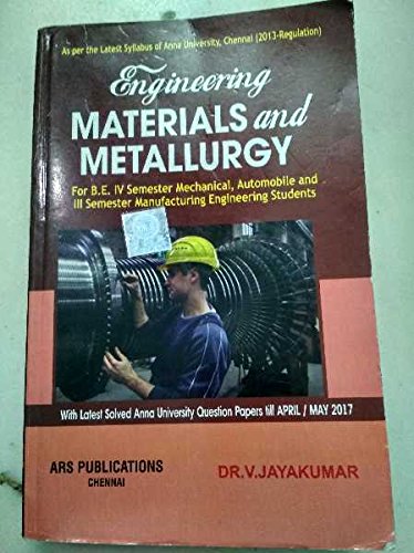 Engineering materials and metallurgy by Dr. V. Jayakumar : Amazon.in