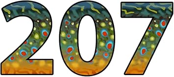 Amazon.com - Maine 207 Area Code 4" Trout Fly Fishing Bumper Sticker ...