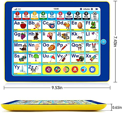 Buy LELEYU Toddler Learning Tablet with ABC&Words&Numbers&Color&Games ...