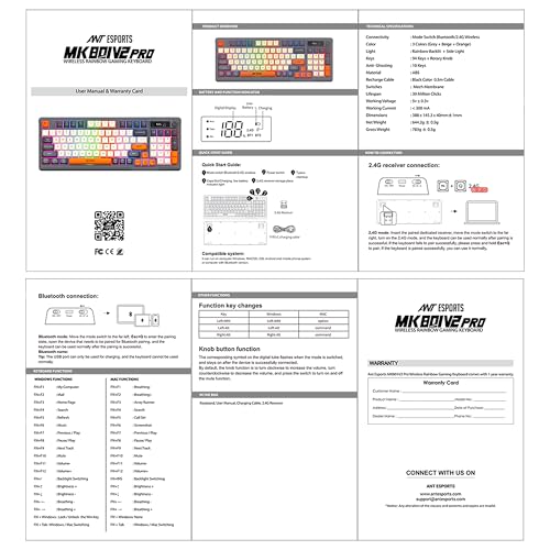Ant Esports MK801 V2 Pro Wireless Mecha Membrane Backlit Gaming ...