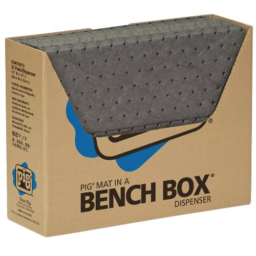 New Pig MAT2510 Polypropylene Heavy-Weight Absorbent Mat Pad in Bench ...