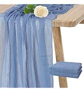 Amazon.com: 6 Pieces Dusty Blue Cheesecloth Table Runner 10 Ft Cheese ...
