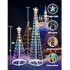 Amazon.com: 2 Pack Smart Christmas Cone Tree LED Lights, DIY Lightshow ...