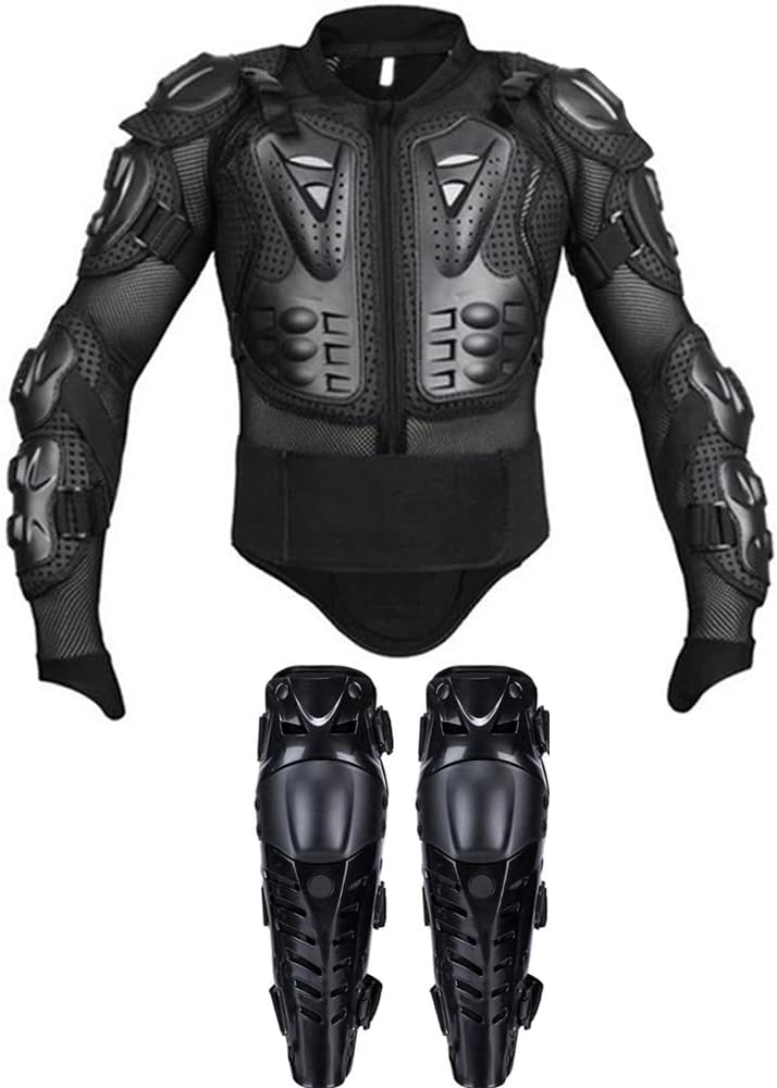Adult Motorcycle Protective Jacket and Knee Pads, Back Spine Chest ...