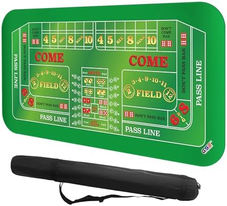 Amazon.com: Brybelly Double-Sided Craps Table & Roulette Casino Felt ...