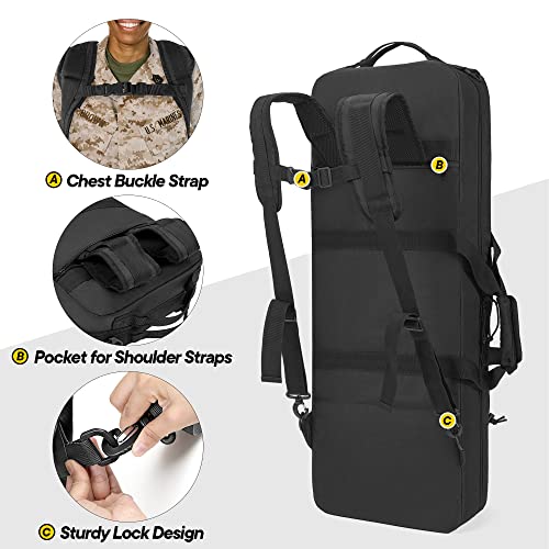 Snapklik.com : DSLEAF 32 Double Soft Rifle Case, Padded Rifle Backpack