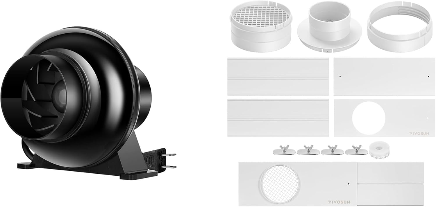 Amazon.com: VIVOSUN D4 4 Inch 195 CFM Inline Duct Ventilation Fan and ...