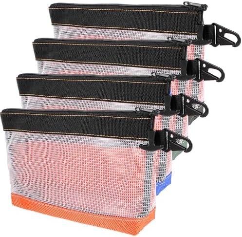 4 Pack Clear Tool Pouch, Small Tool Bag, 12" Zipper Pouch, Tool Pouch ...