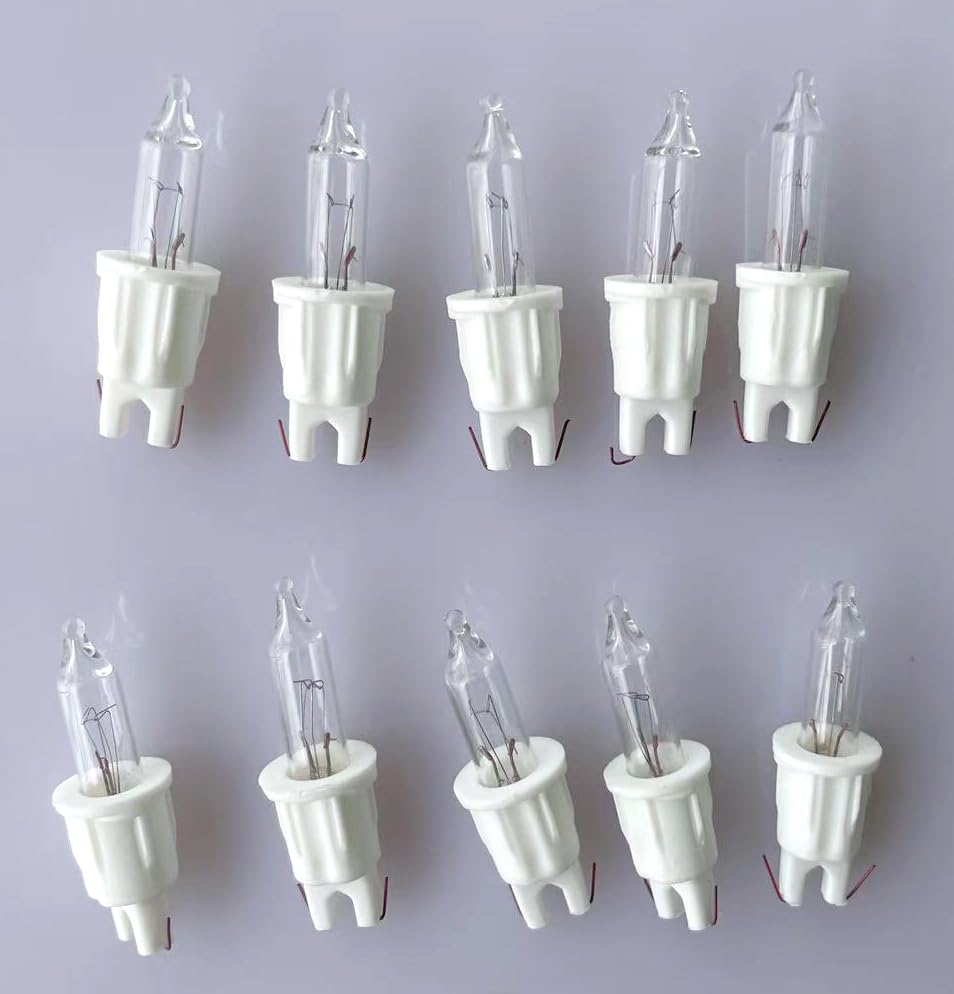 ShuoHui Clear 12 Volt Mini Christmas Replacement Bulbs for Incandescent ...