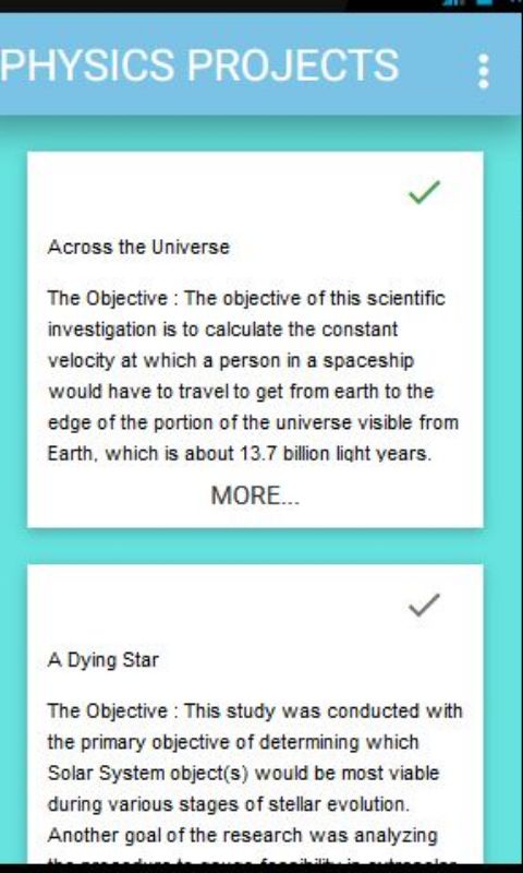Physics Projects - Application sur Amazon Appstore