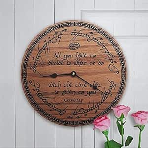Lord Rings Hobbit Tree Life Wall Clocks Vintage Clock Wooden Round ...
